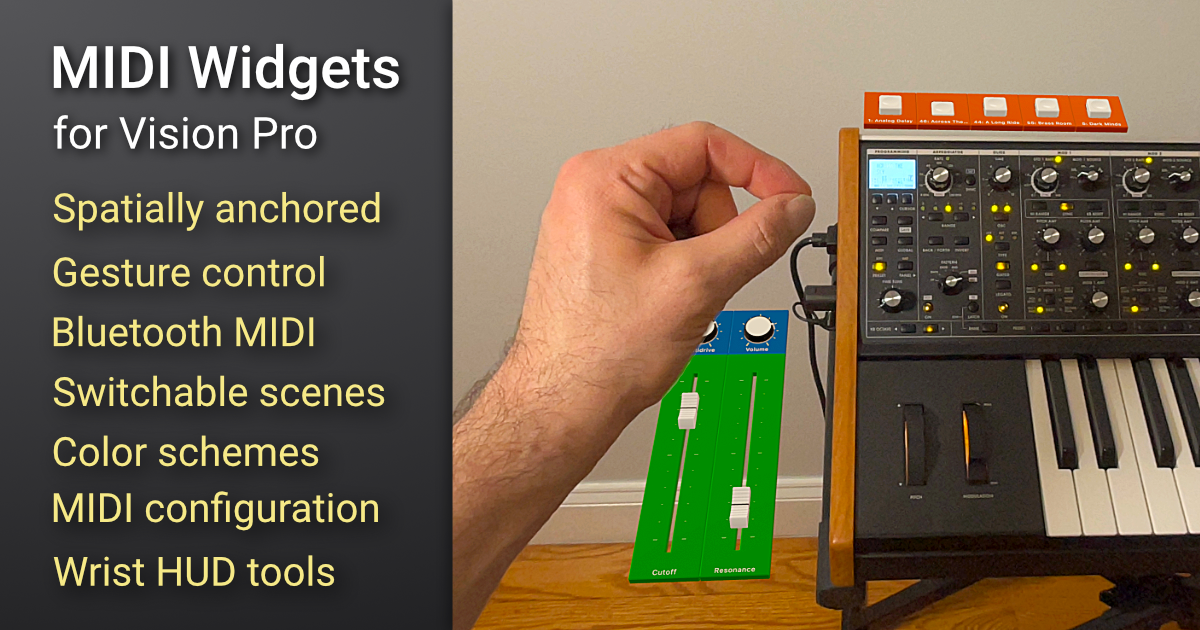 MIDI Widgets - Spatially anchored controllers